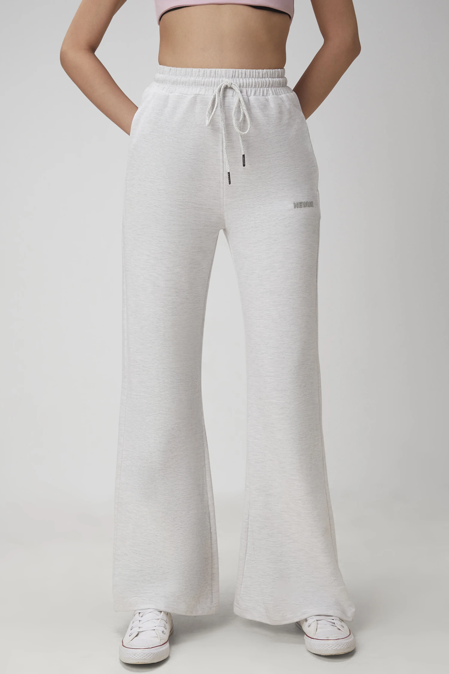 Light Grey Solid Sweatpants - NEWME