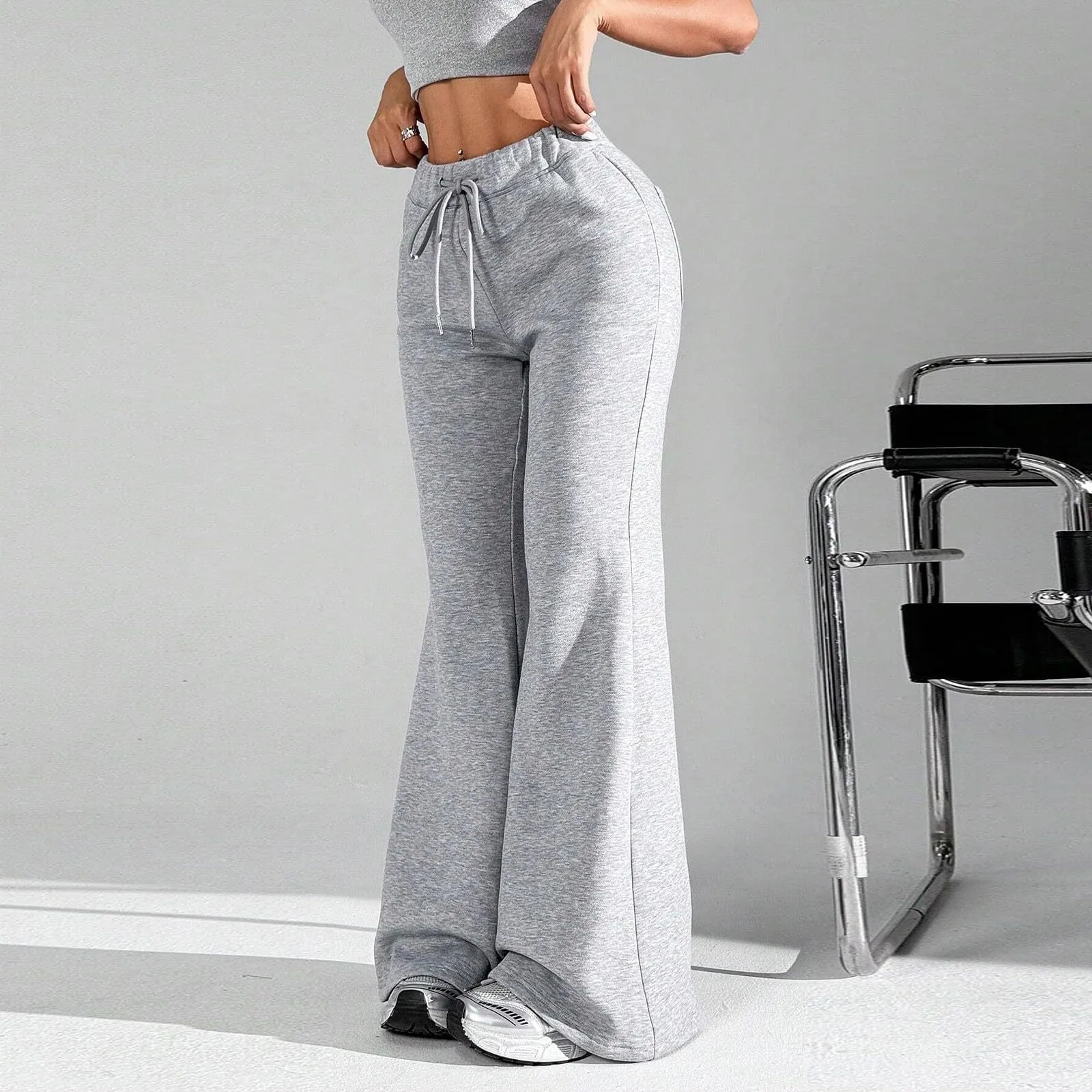 Light Grey Bootcut Fit Trackpant - NEWME