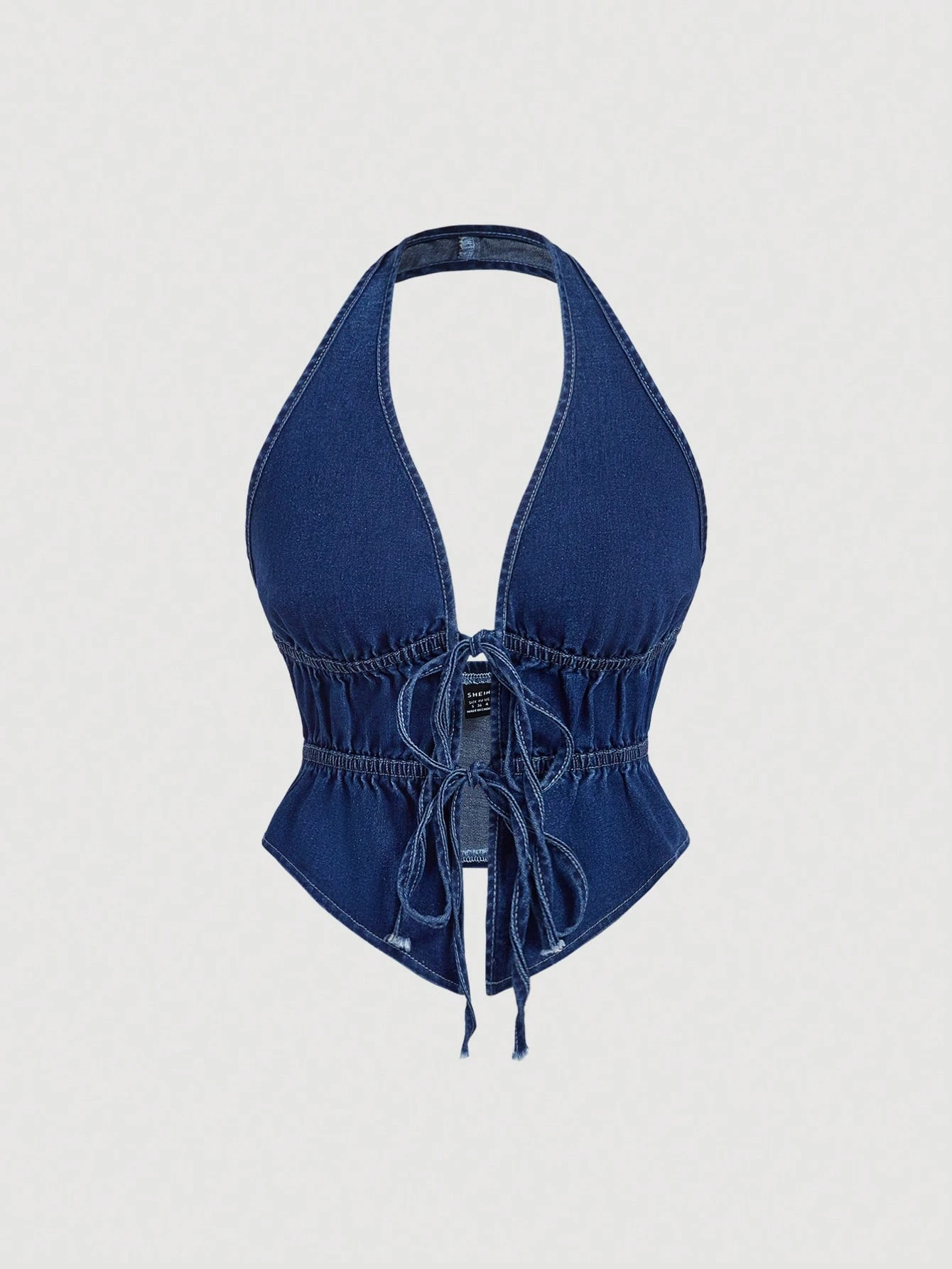 Dark Blue Halter Neck Top - NEWME