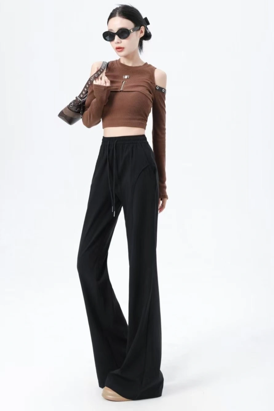 Black Solid Bootcut Fit Trackpant - NEWME