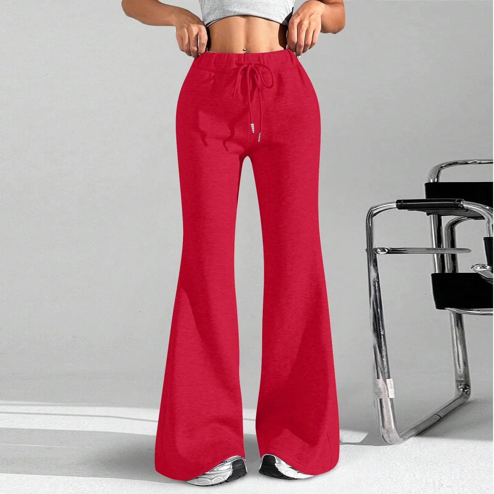 Red Bootcut Fit Trackpant - NEWME