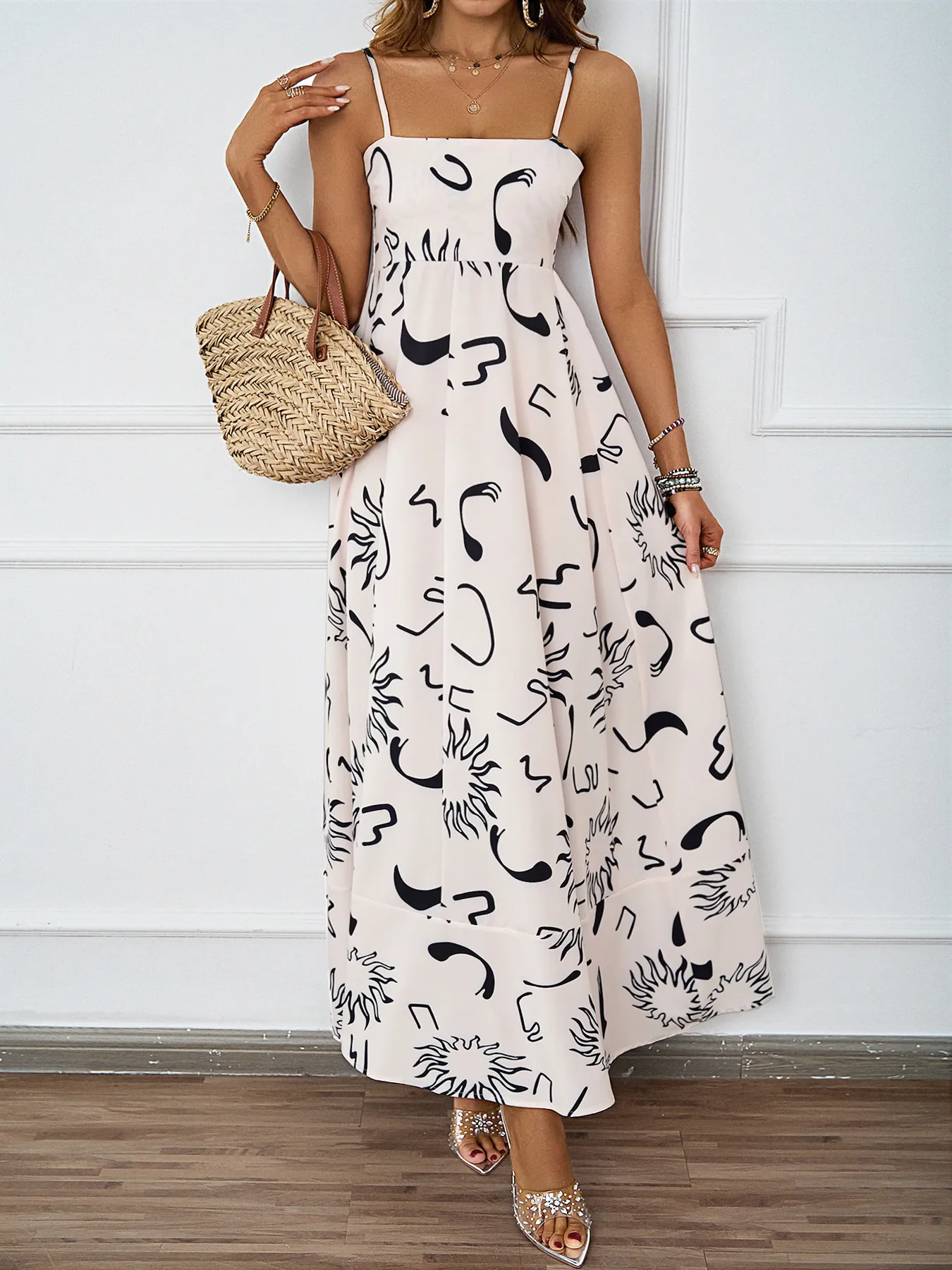 White Quirky Empire Slip Dress - NEWME