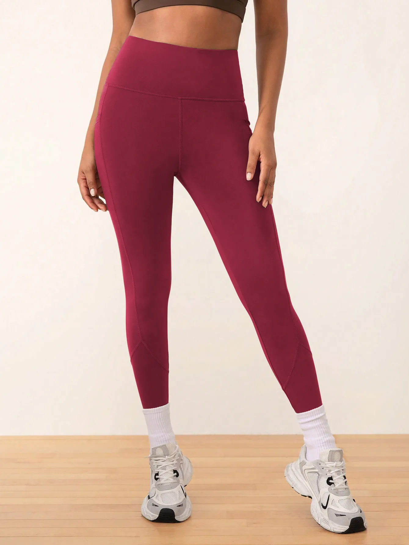 Maroon Solid Leggings - NEWME