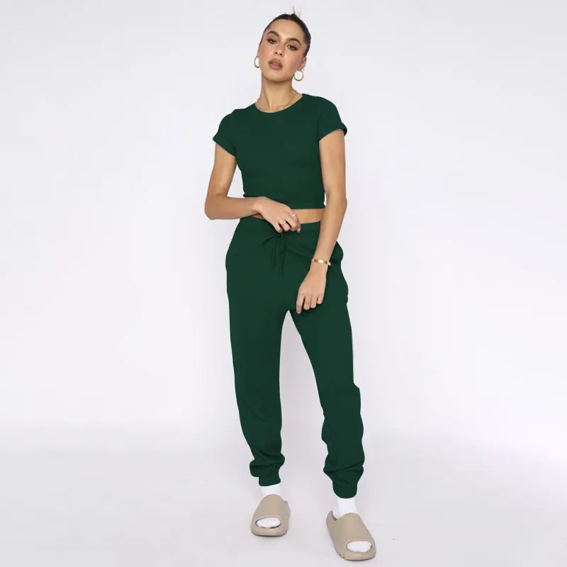 Dark Green Solid Jogger Style Co Ord Set - NEWME