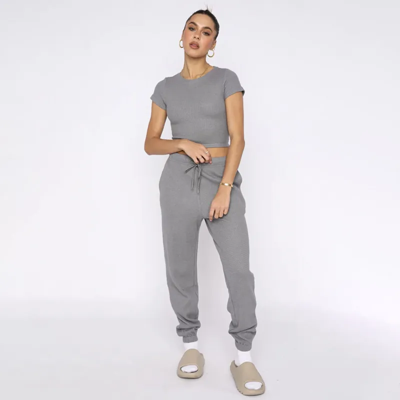 Light Grey Solid Jogger Style Co Ord Set - NEWME