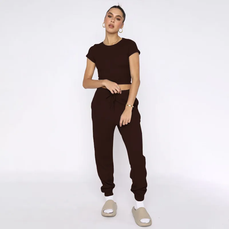 Dark Brown Solid Jogger Style Co Ord Set - NEWME