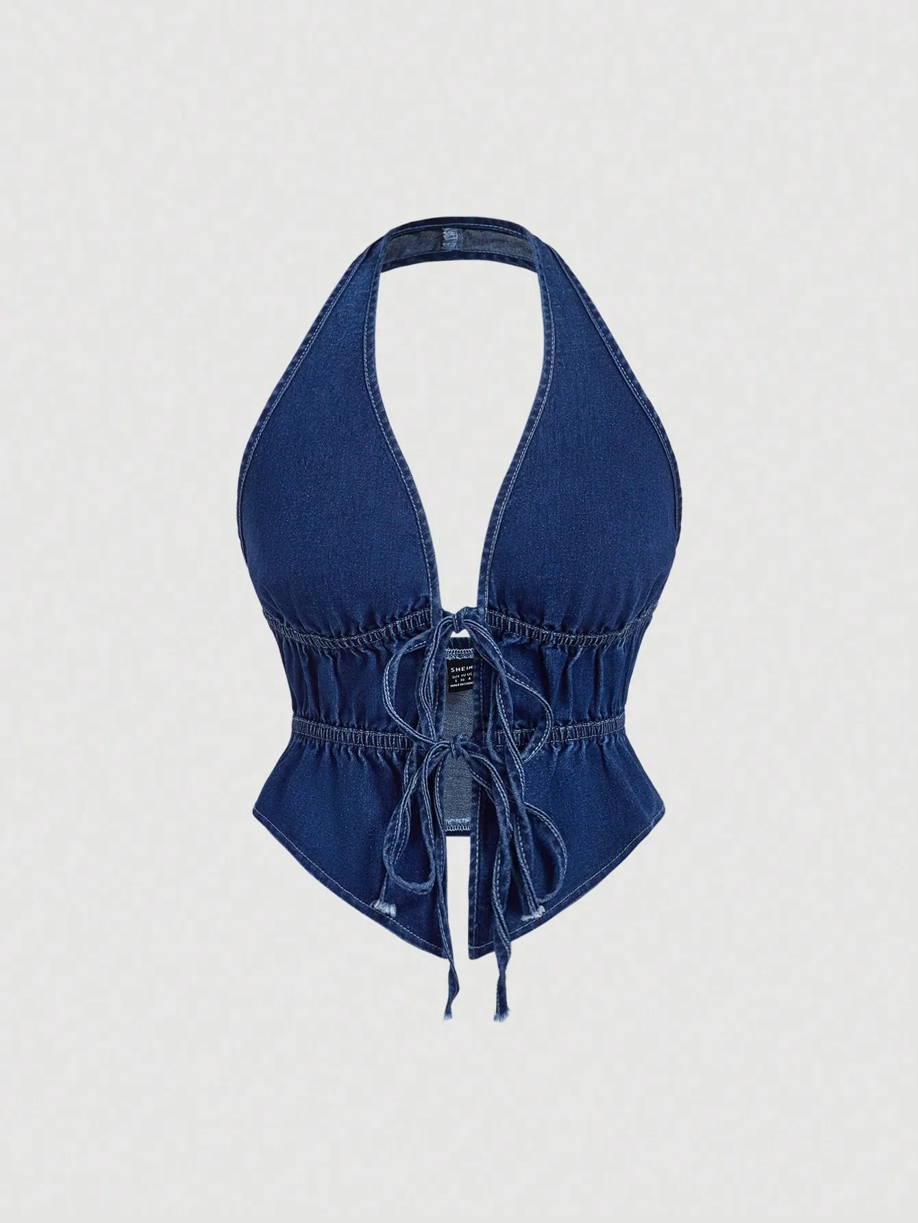 Dark Blue Halter Neck Top - NEWME