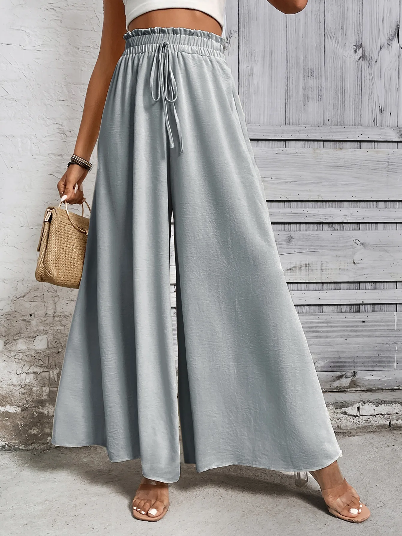 Light Grey Flared Trouser - NEWME
