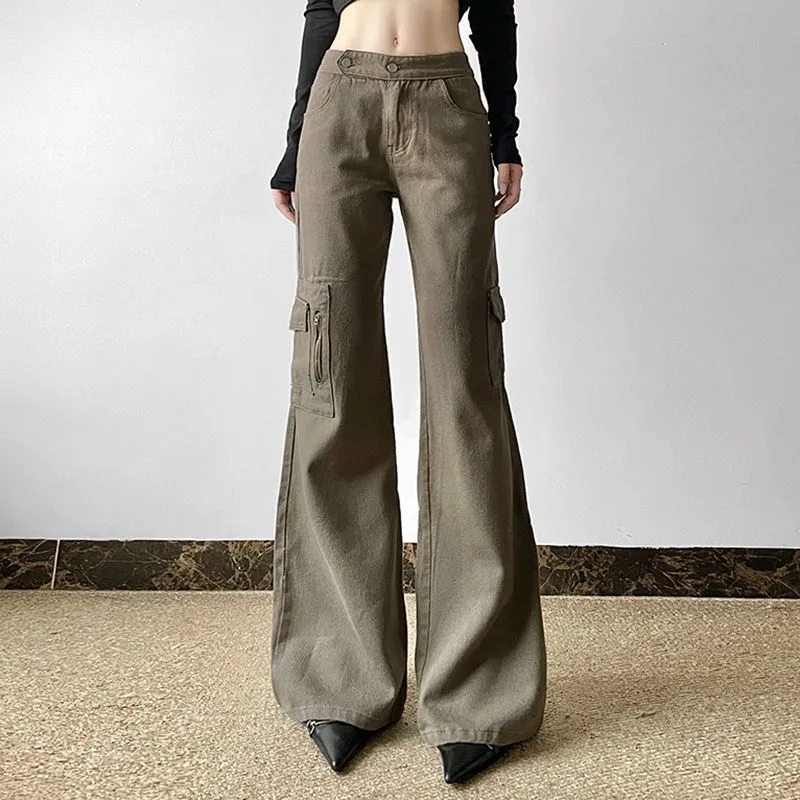 Taupe Solid Bootcut Fit Cargo Pants - NEWME