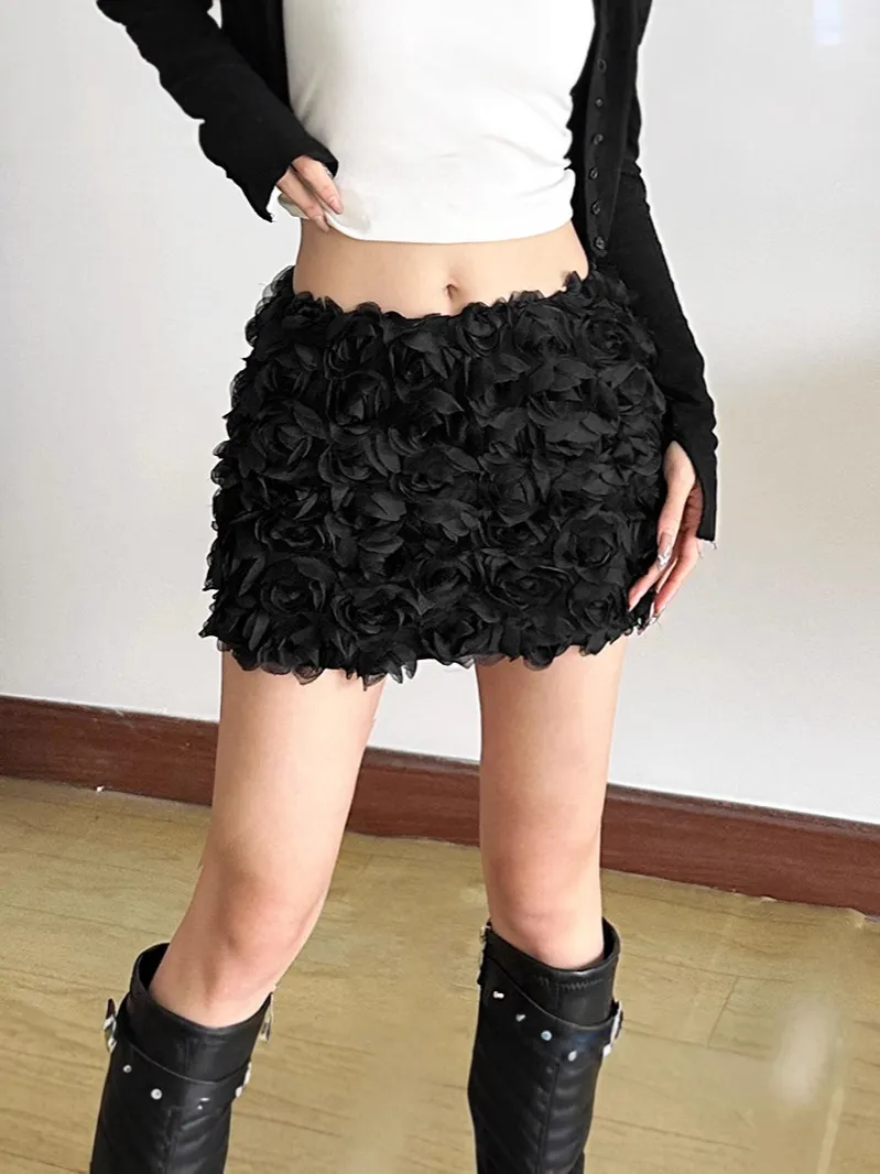 Red Ruffled Bodycon Micro Mini Skirt - NEWME