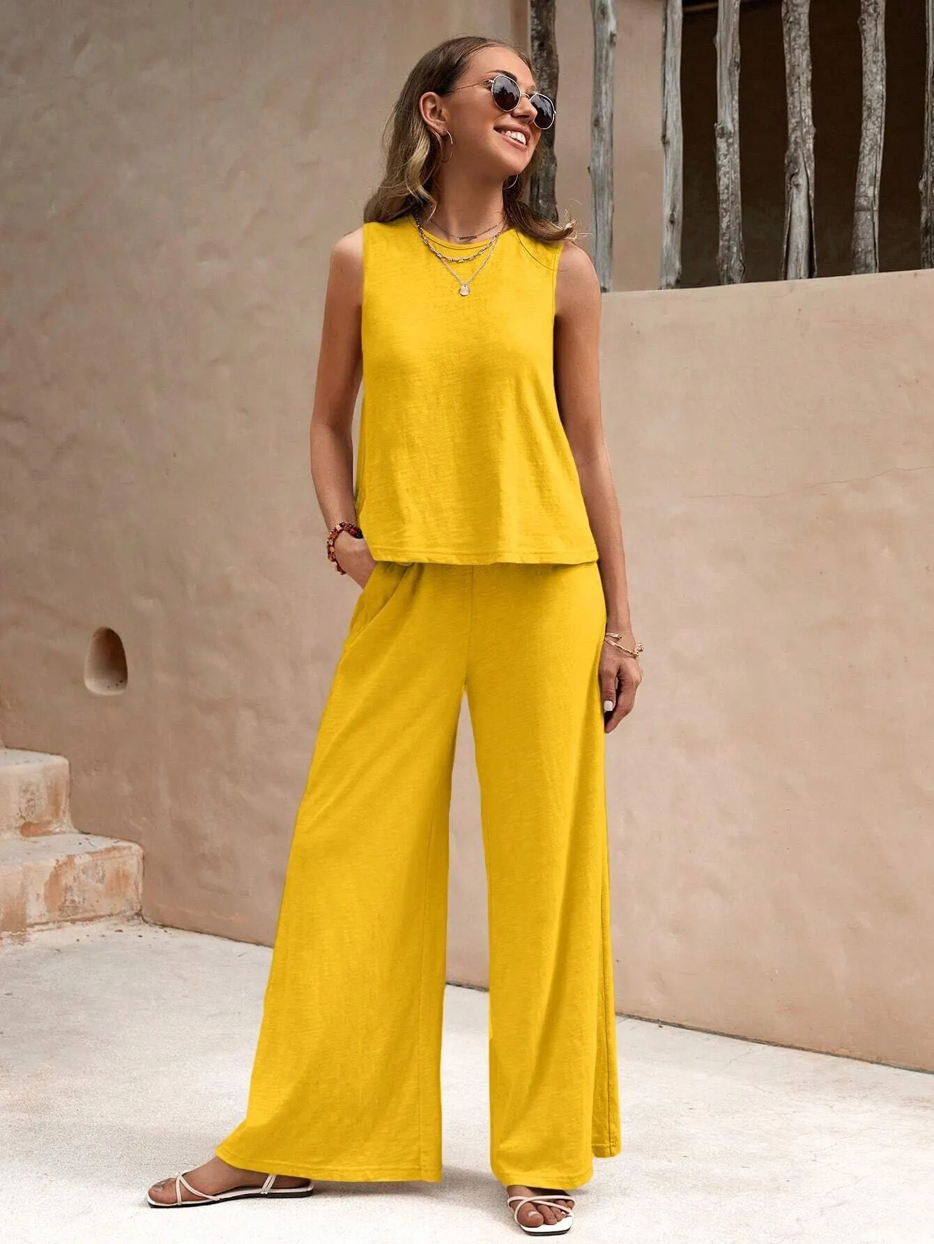 Yellow Parallel Trousers Coord Set - NEWME