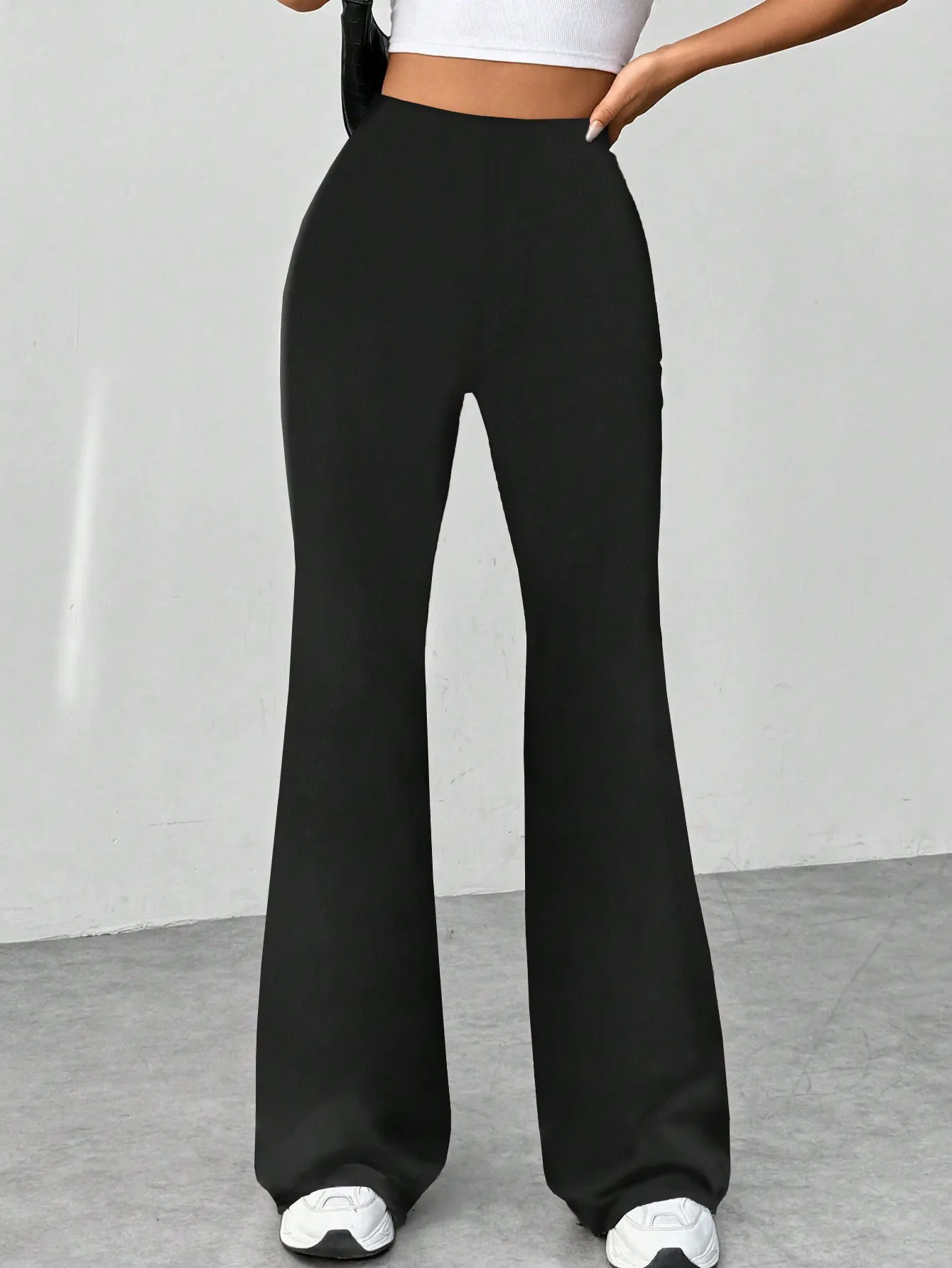 High Rise Black Bootcut Pants - NEWME