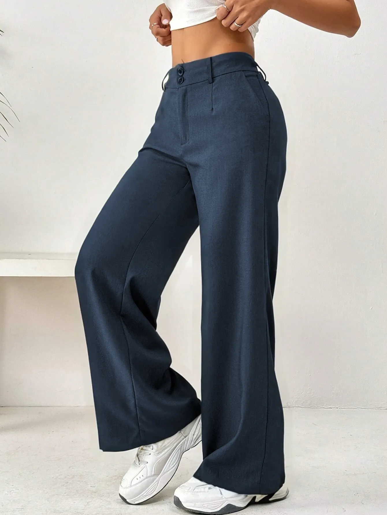 Dark Grey Solid Korean Style Trouser - NEWME
