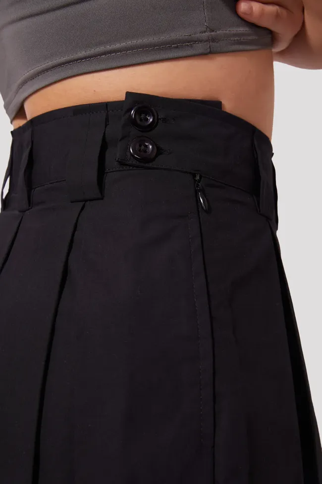 Solid Box Pleated Skirt - NEWME