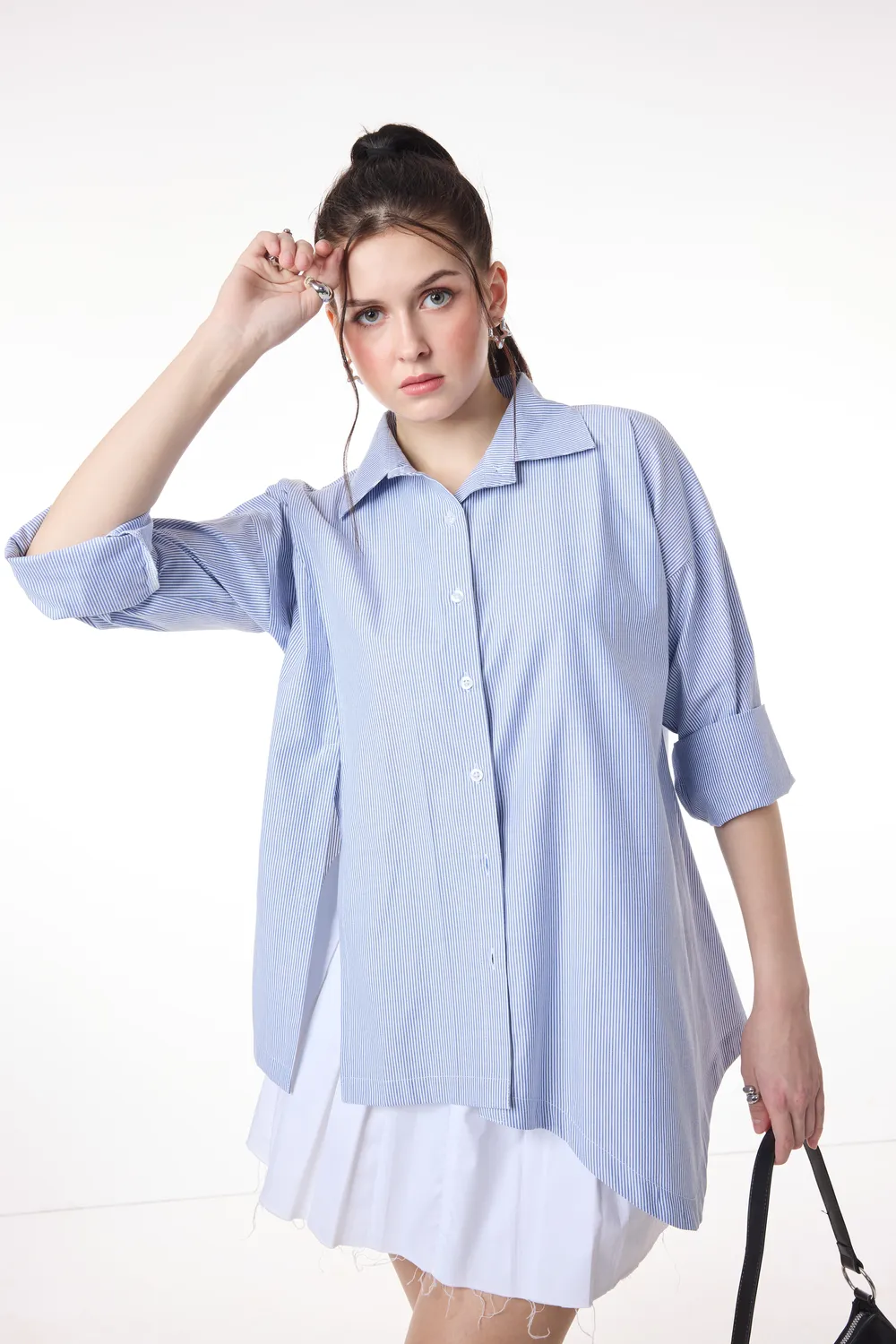 Blue Striped Regular Shirt - NEWME
