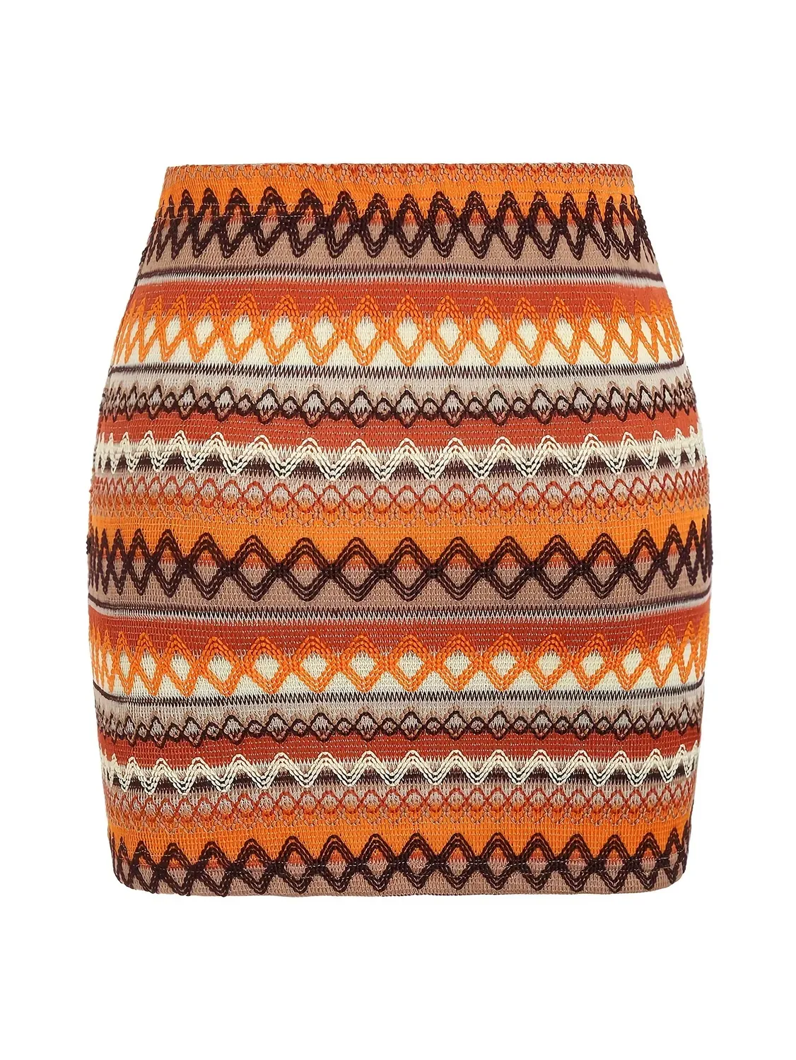 Multi Color Printed Knitted Skirt - NEWME