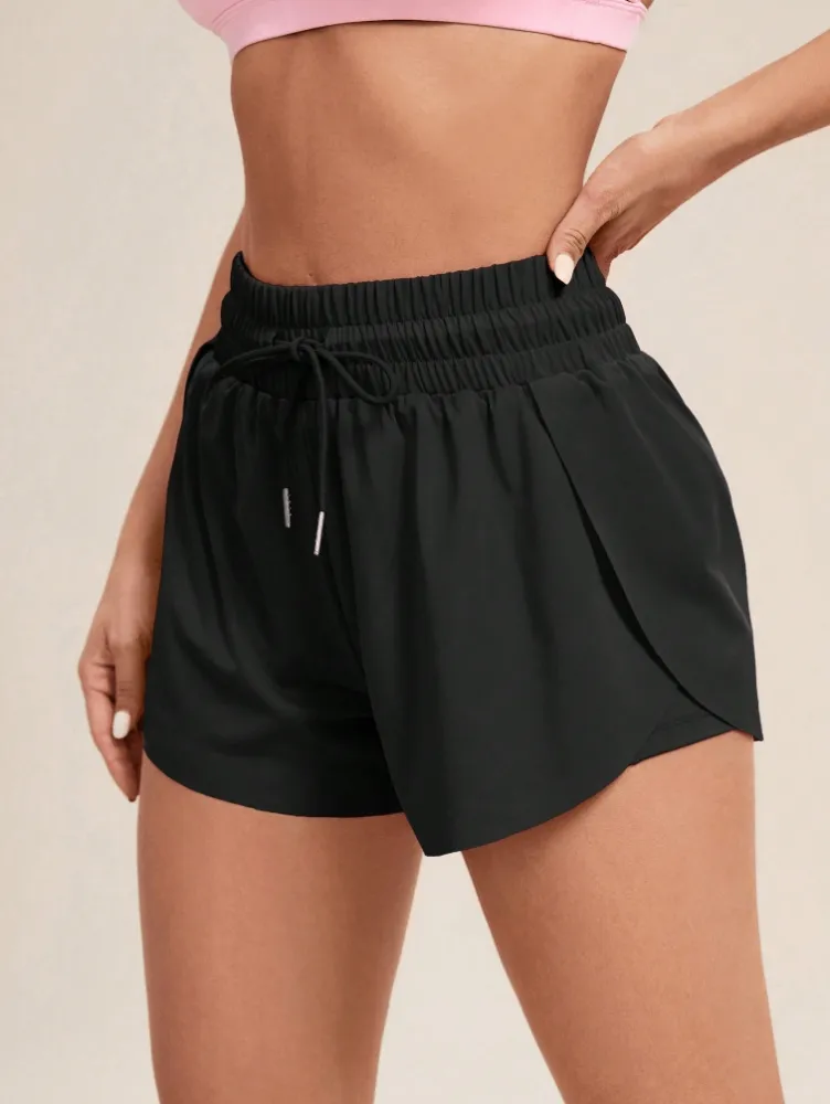 Black Drawstring Micro Mini Shorts - NEWME