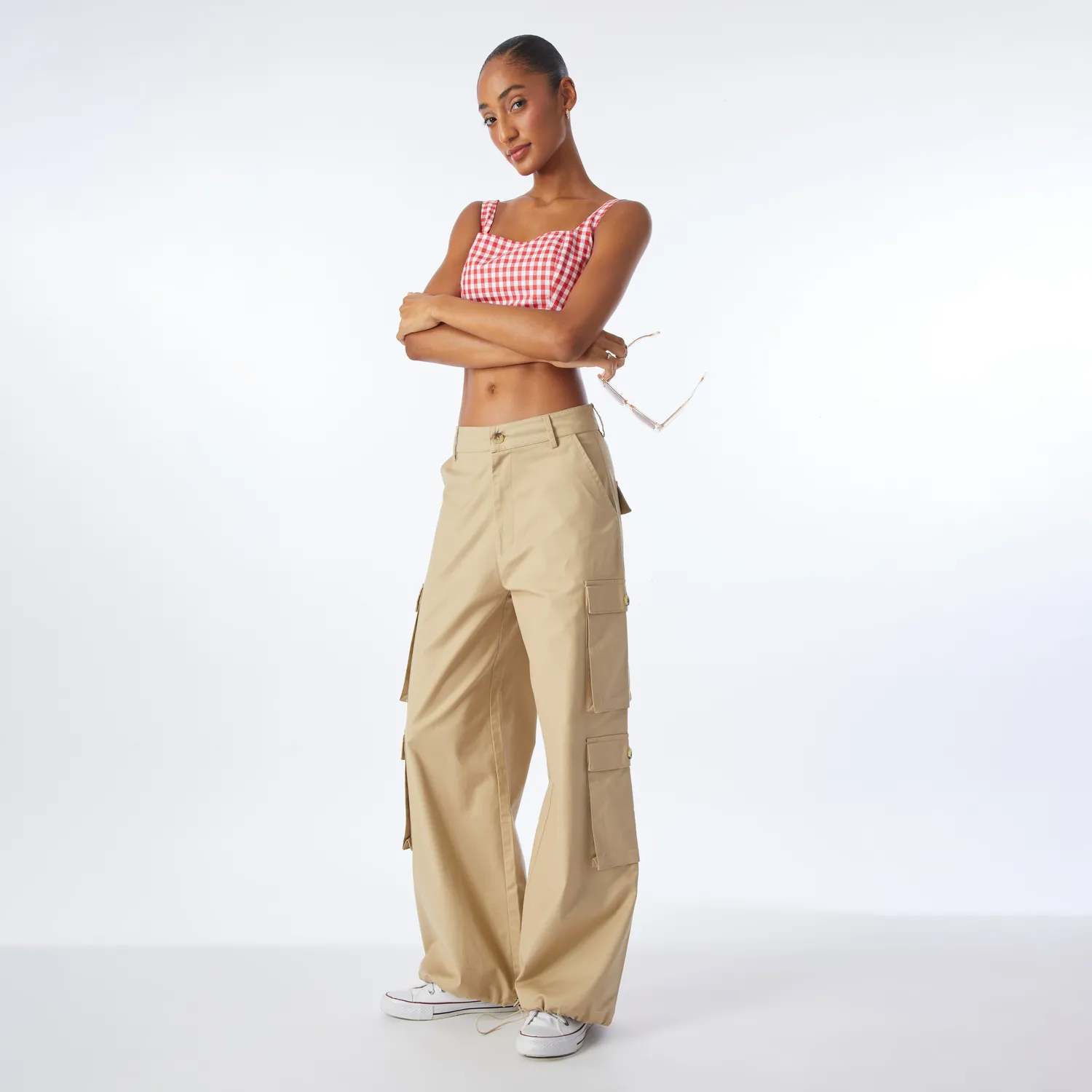 Khaki Relaxed Cargo Trousers - NEWME