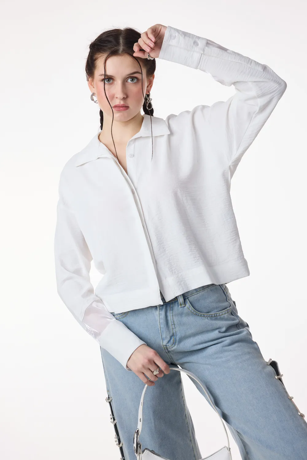 White Solid Regular Shirt - NEWME