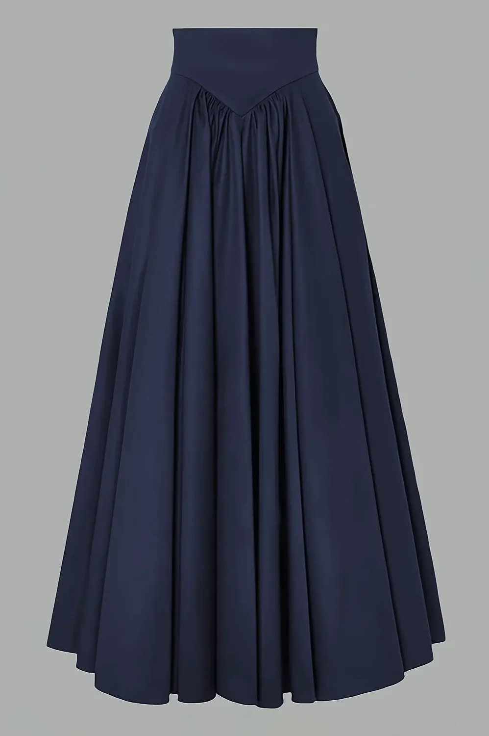 Navy Blue High Rise Maxi Skirt - NEWME