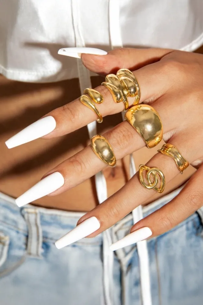 Imitation Golden Elegant Set Of Rings - NEWME