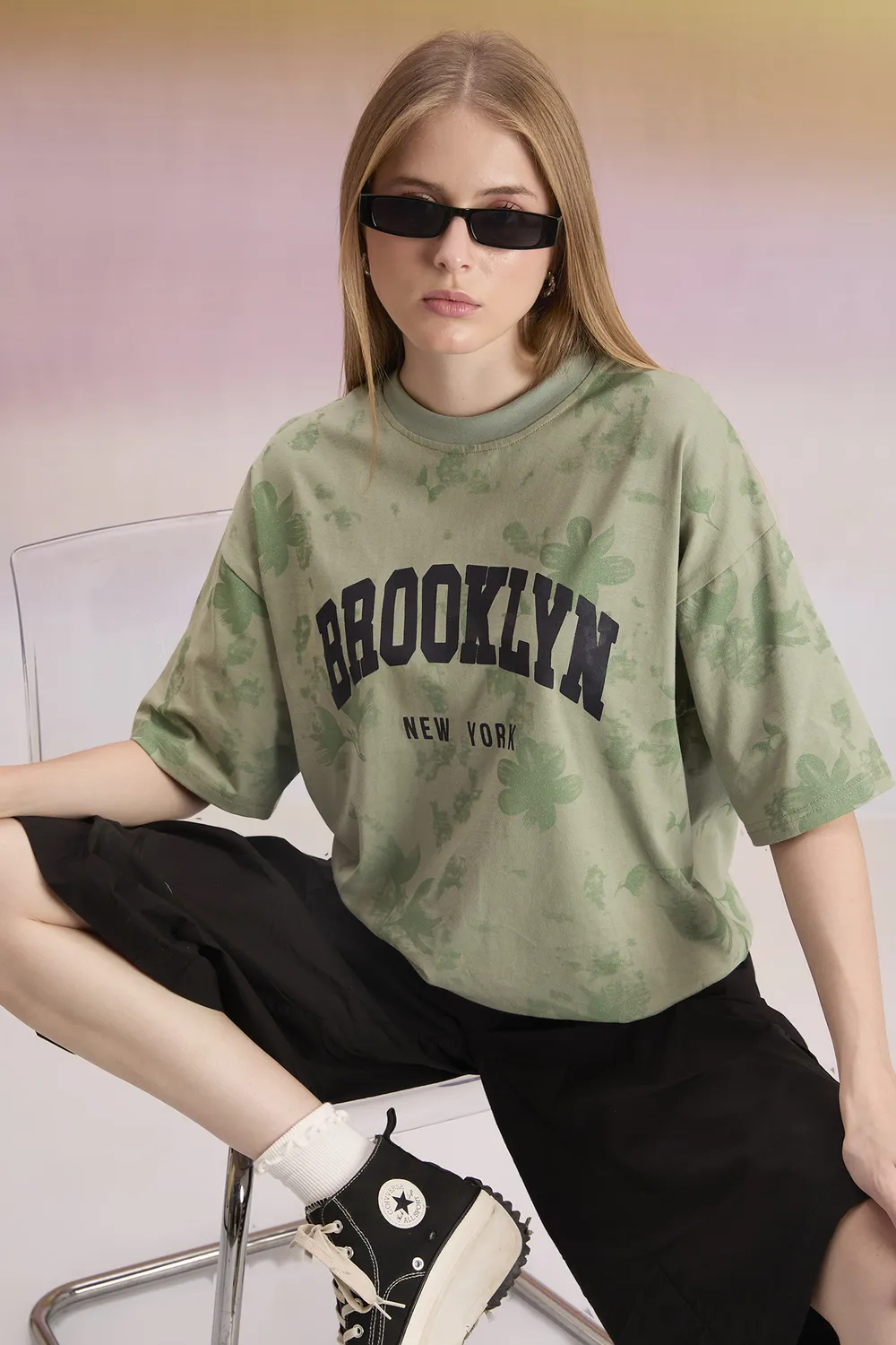 Sage Graphic Crew Neck T-Shirt - NEWME