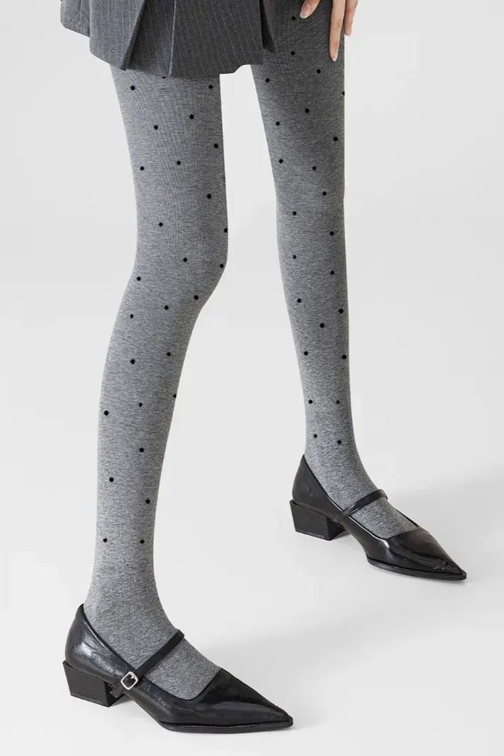 Light Grey Polka Dot Winter Stockings - NEWME