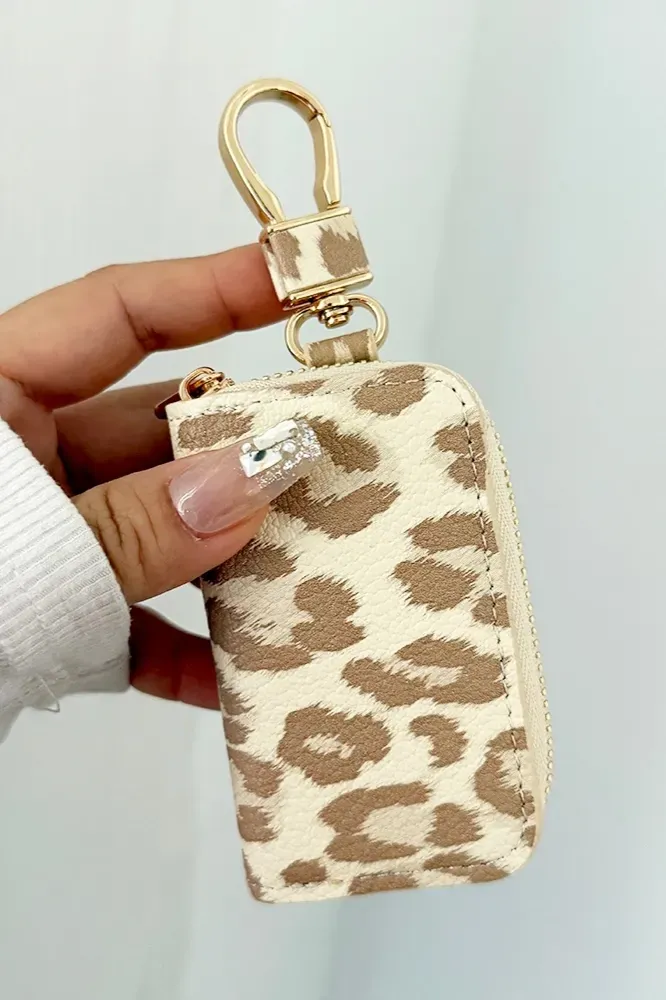 Beige Leopard Print Bag Charm - NEWME